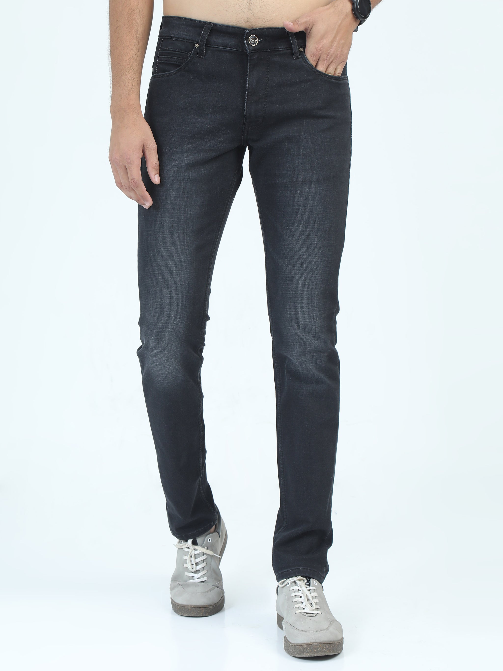 MEN'S BLACK SOLID SLIM FIT JEANS